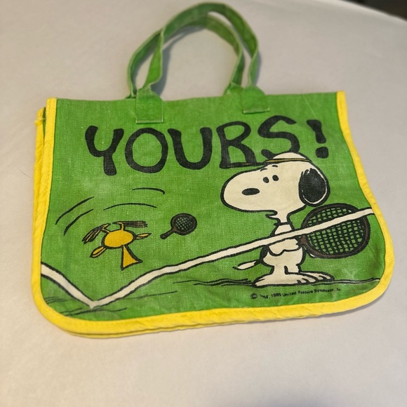 Peanuts | Bags | Vintage 9581965 Snoppy Tennis Tote Has Fading | Poshmark